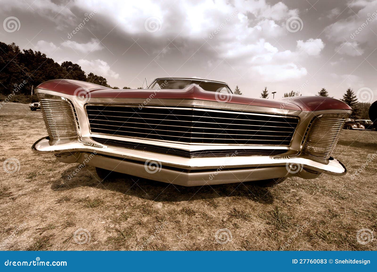Front End of Old Muscle Car Stock Image - Image of grunge, sepia: 27760083