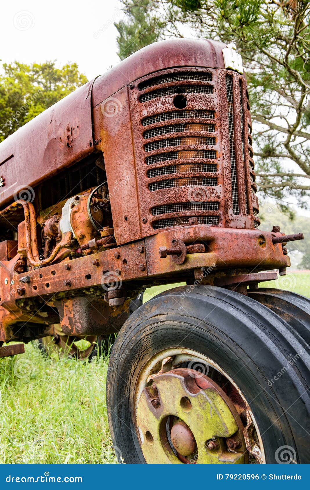 Front End of an Old Tractor Stock Photo - Image of oldie, abandon: 79220596