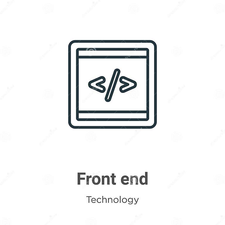 Front End Outline Vector Icon. Thin Line Black Front End Icon, Flat ...