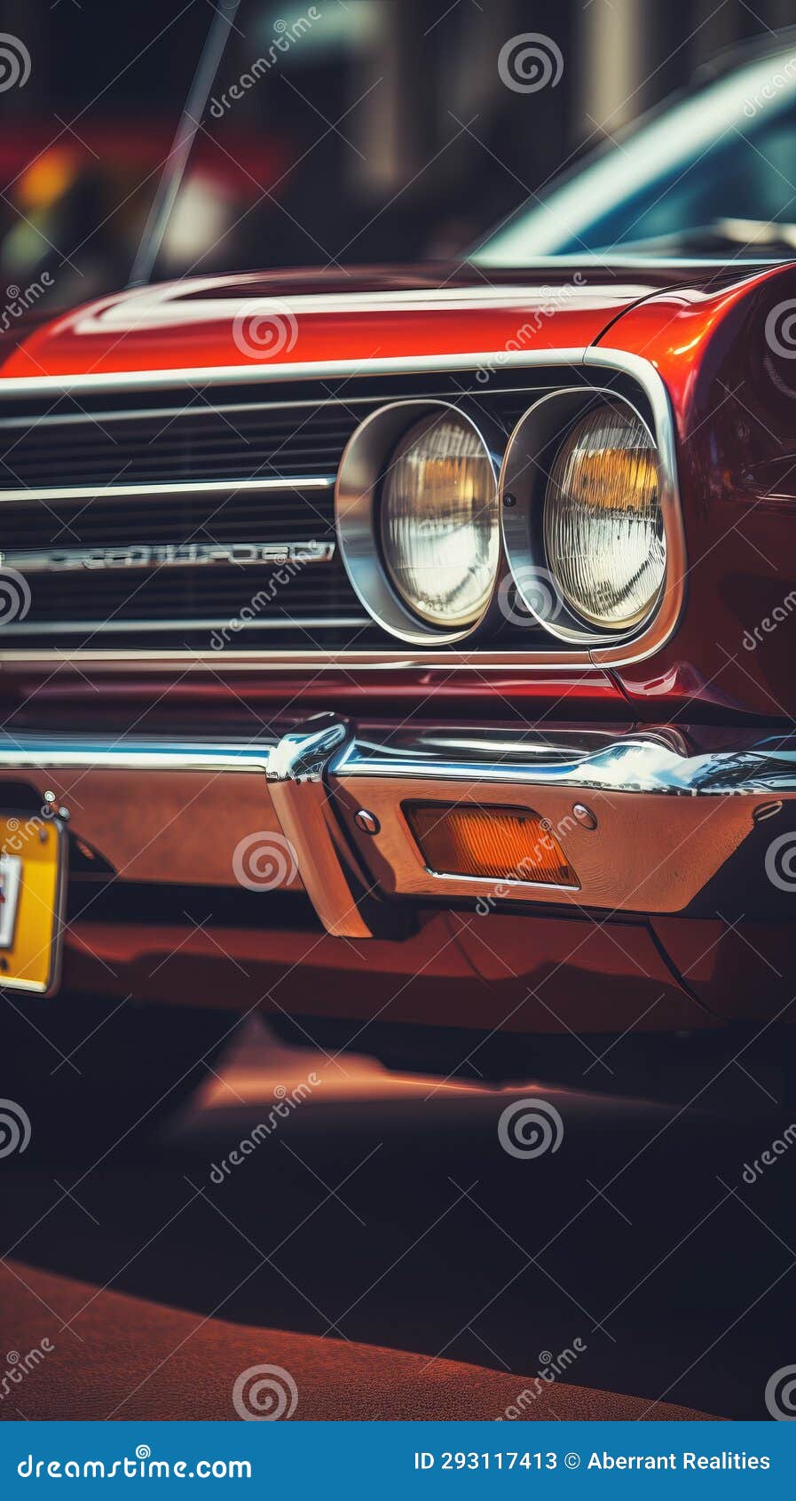 The Front End of a Red Muscle Car Stock Illustration - Illustration of ...
