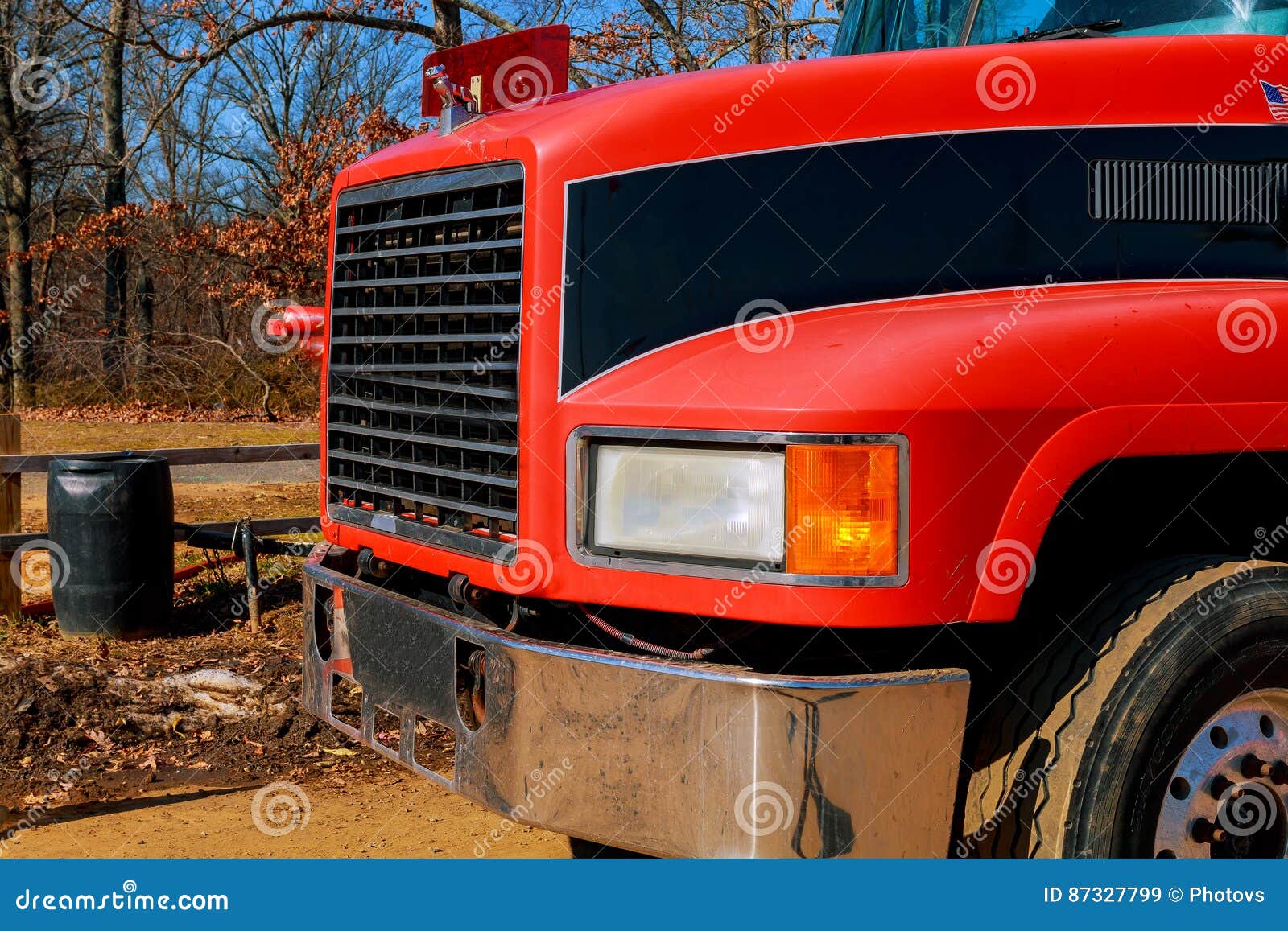 Front End of a Semi Truck while Parked Stock Image - Image of diesel ...