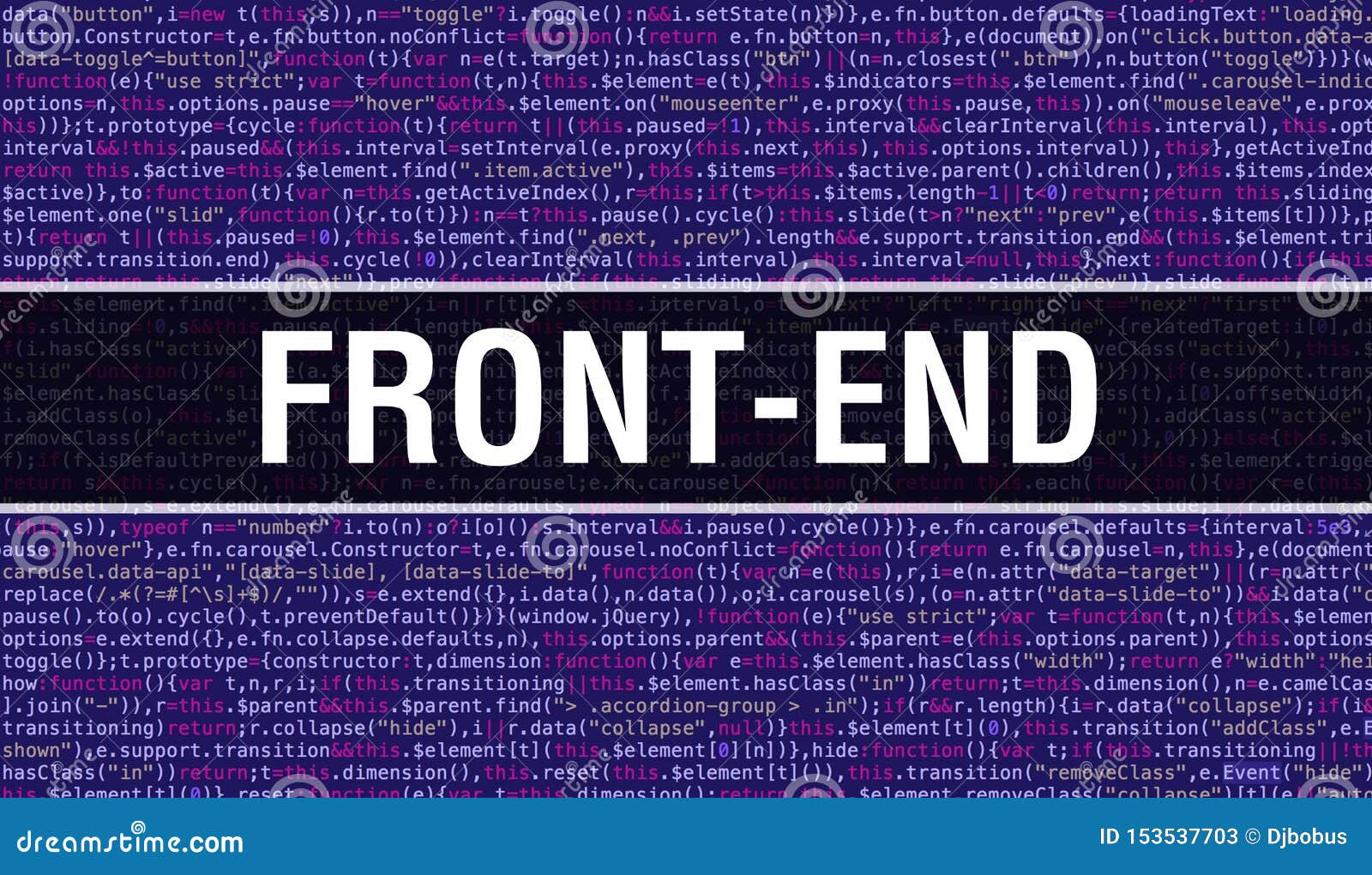 Front End Text Written On Programming Code Abstract Technology Background Of Software Developer