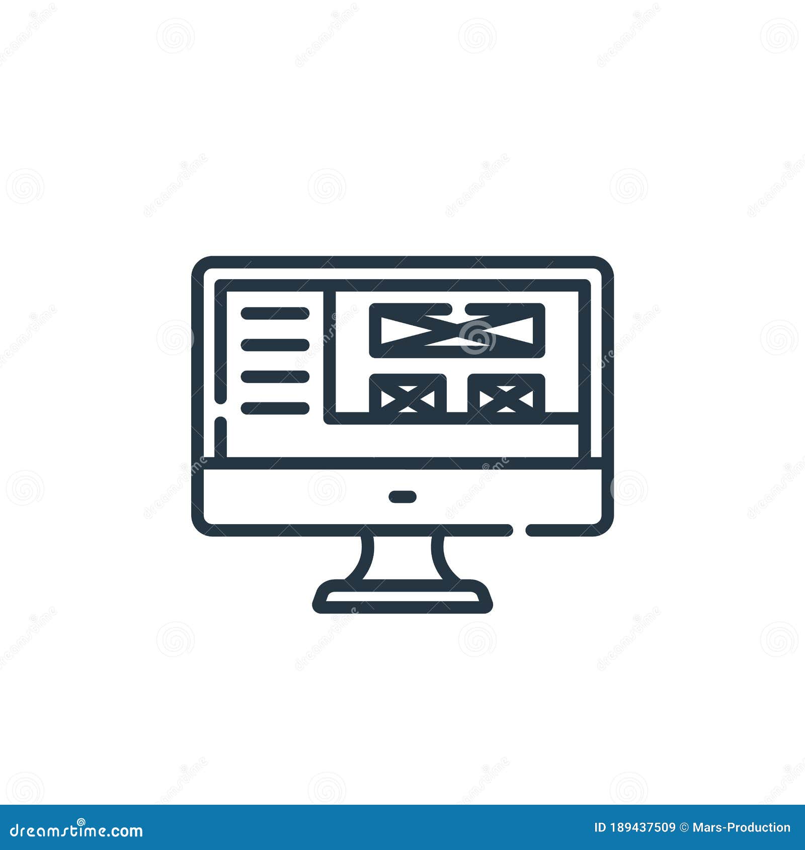 Front End Vector Icon Isolated on White Background. Outline, Thin Line ...