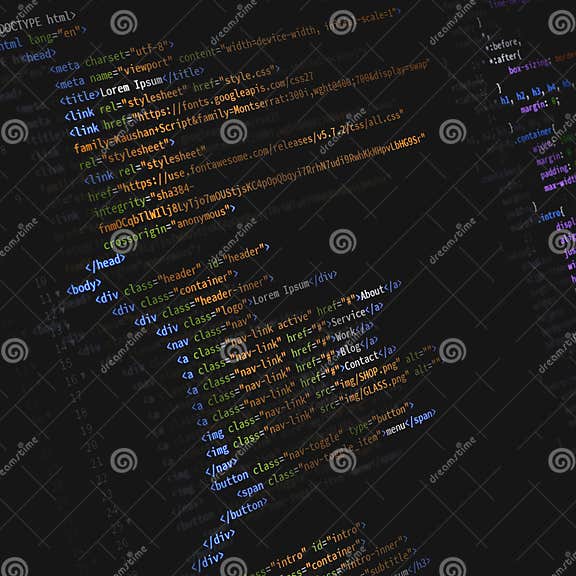 Front-end Coding Background Stock Illustration - Illustration of script, javascript: 244957002