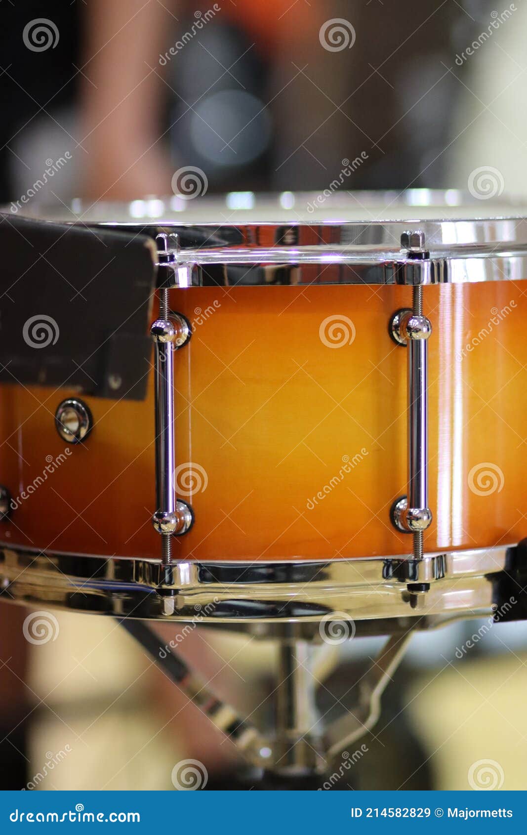 Front Ensemble Percussion Rack Orange Snare Drum Stock Image - Image of ...