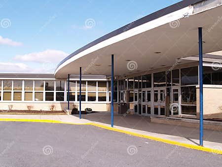 Front entry to a school stock image. Image of built, exterior - 4633587