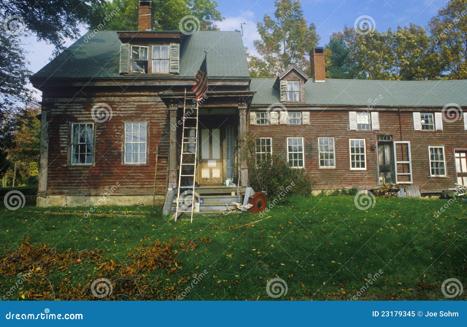 Front Exterior of Rundown Home, Stock Image - Image of states, united ...
