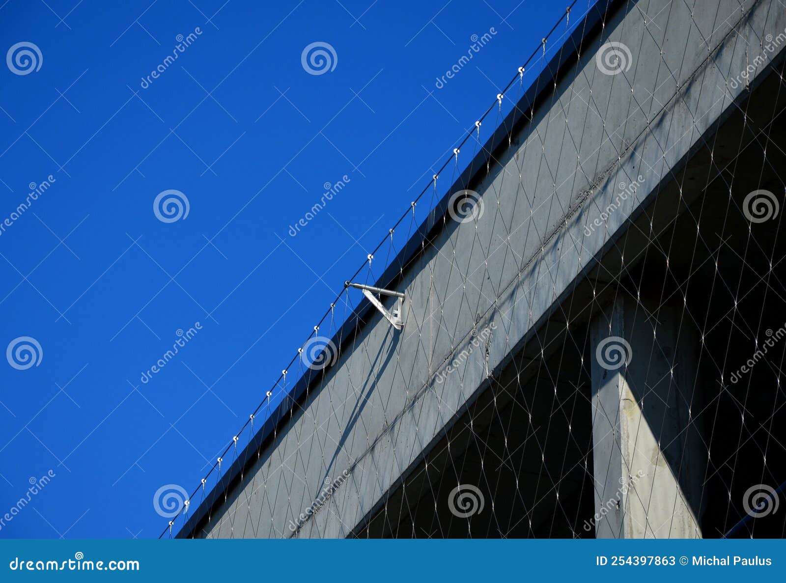 In Front Of The Facade With The Balconies Is A Tensioned Cable Network Royalty-Free Stock ...