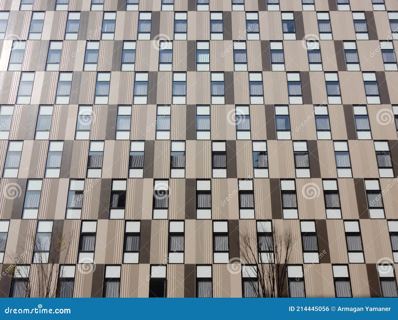Front Facade of a Building with Multiple Windows Stock Photo - Image of ...