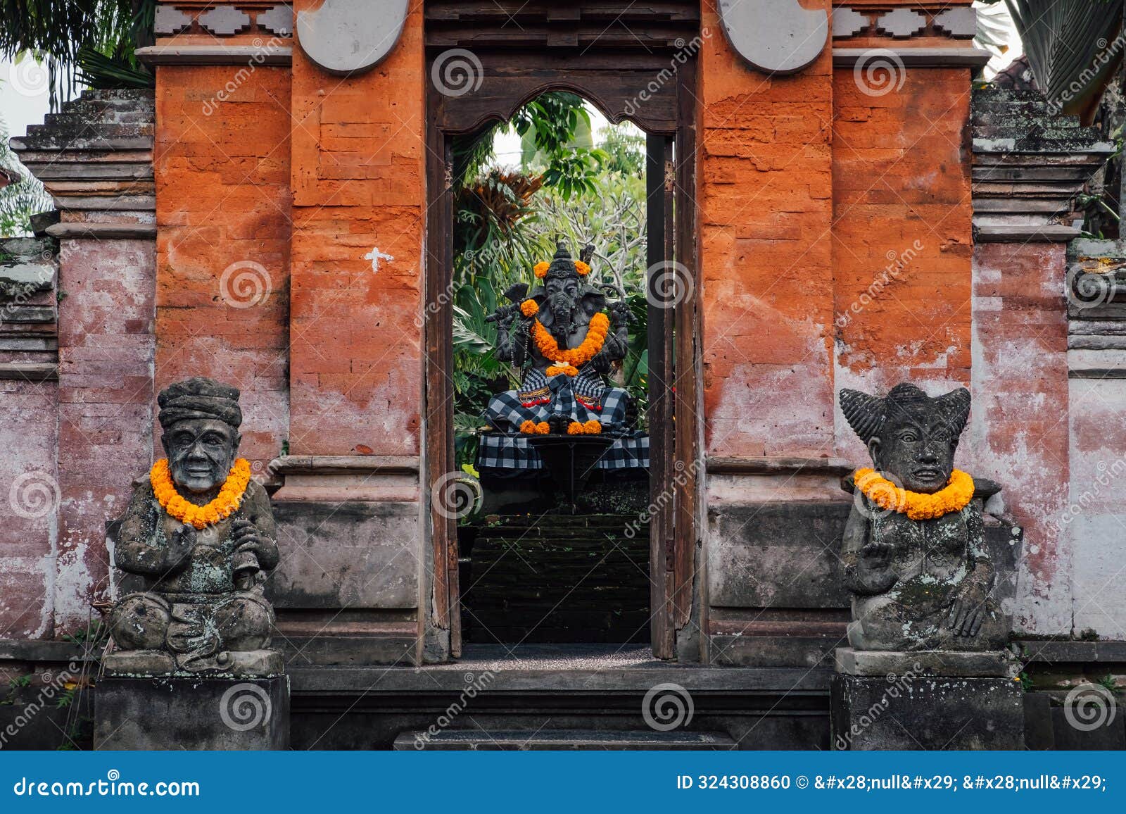Front Facade of a Construction Displaying Buddhist Statues Stock Photo ...