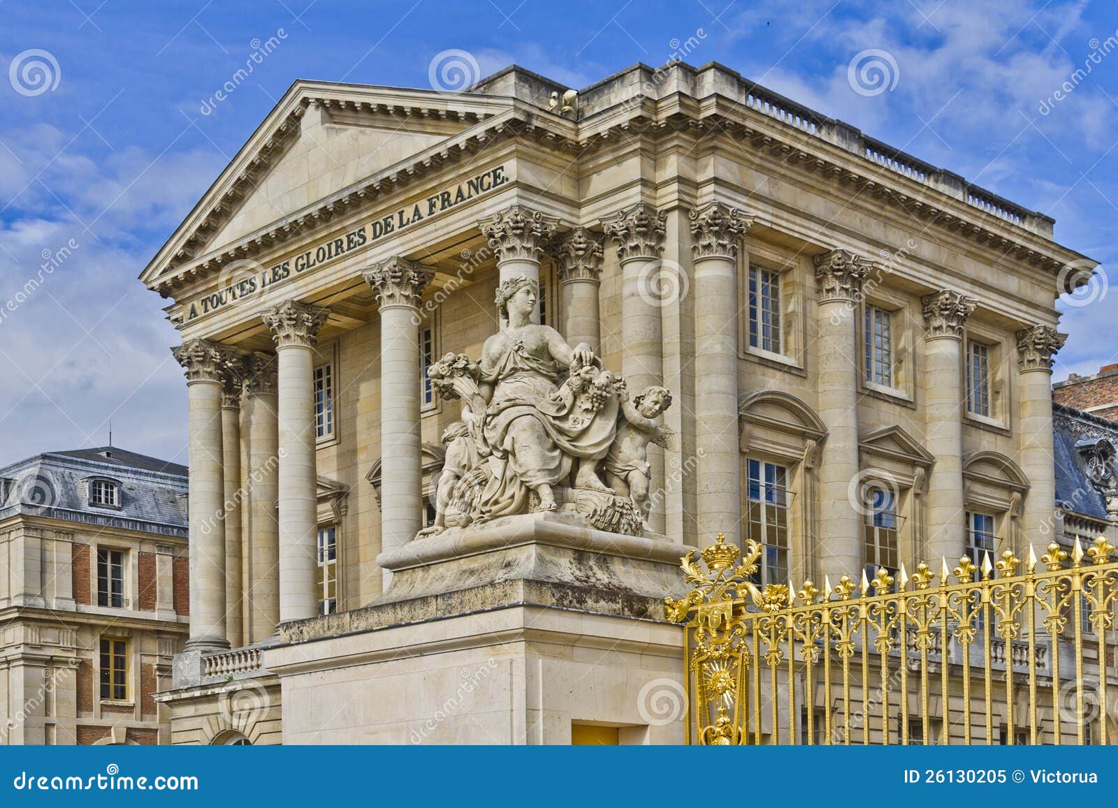 Front Facade of Famous Palace Versailles Stock Image - Image of front ...