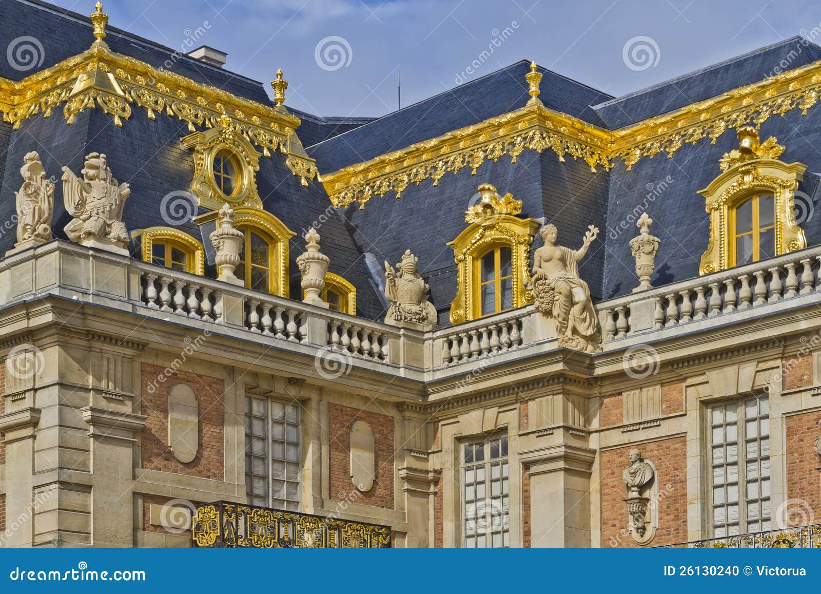 Front Facade Of Famous Palace Versailles Stock Photo - Image: 26130240