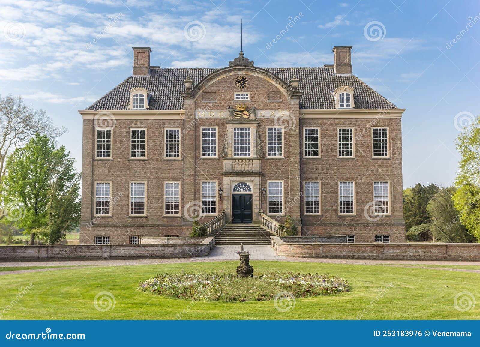 Front Facade of the Historic Eerde Castle in Ommen Stock Photo - Image ...