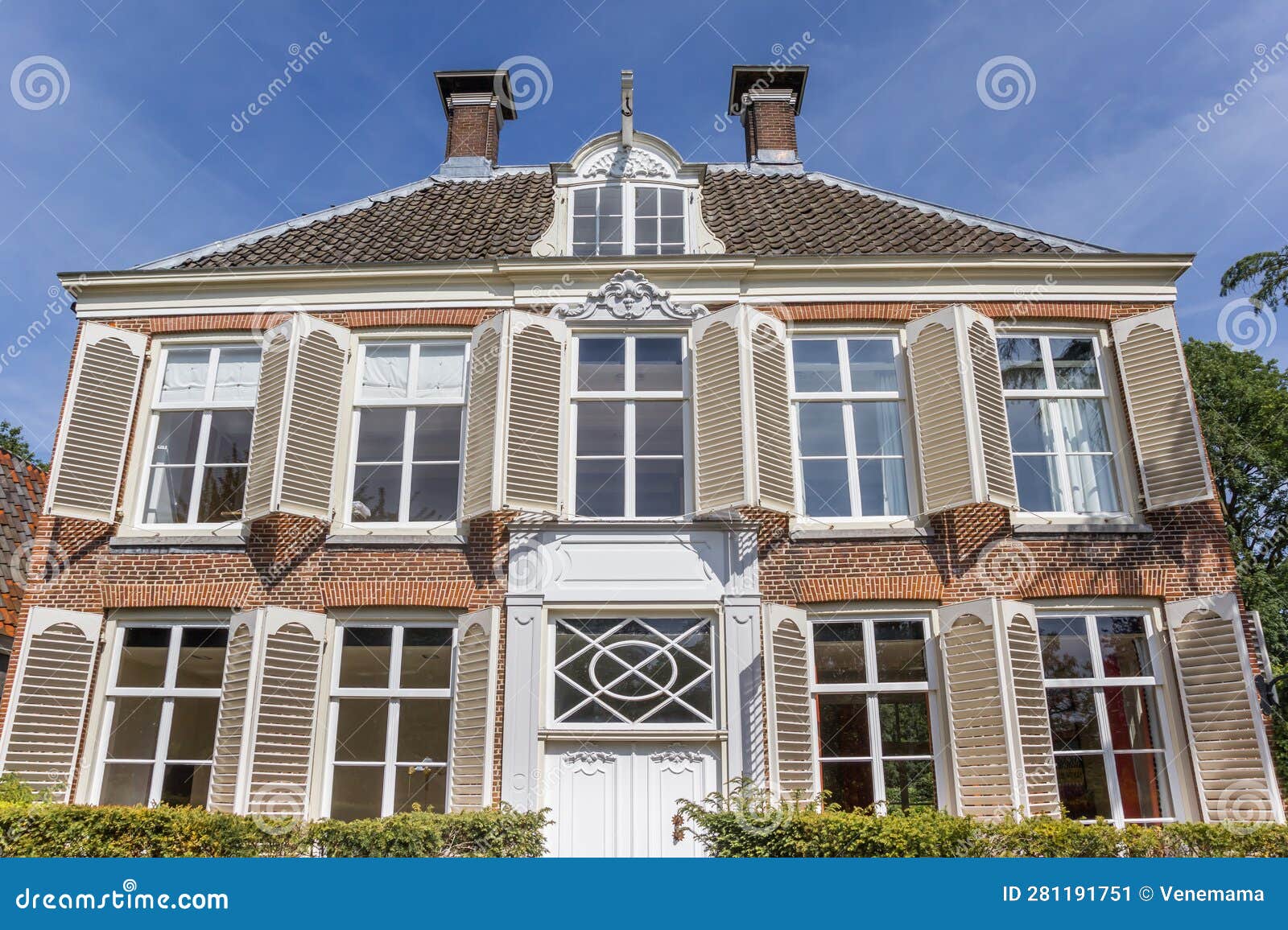Front Facade of a Historic House in Loenen Stock Image - Image of travel, people: 281191751