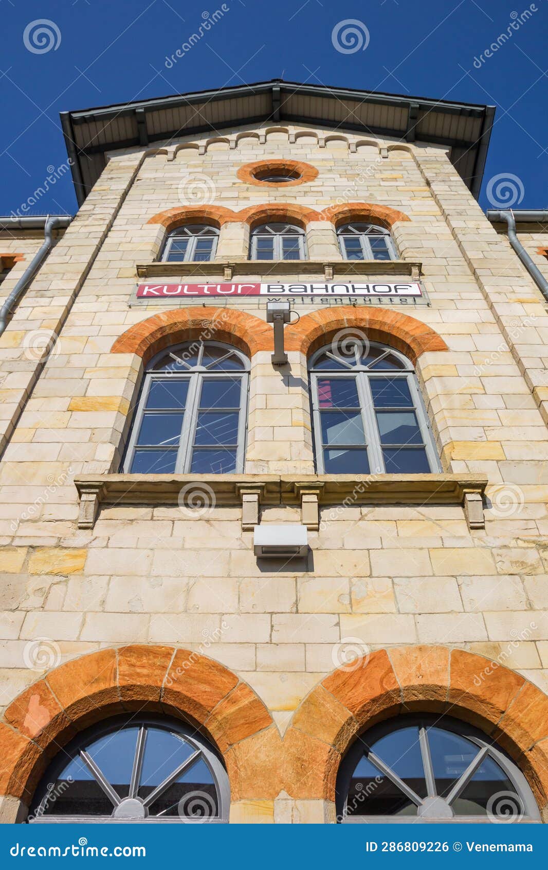 Front Facade of the Historic Railway Station in Wolfenbuttel Editorial ...