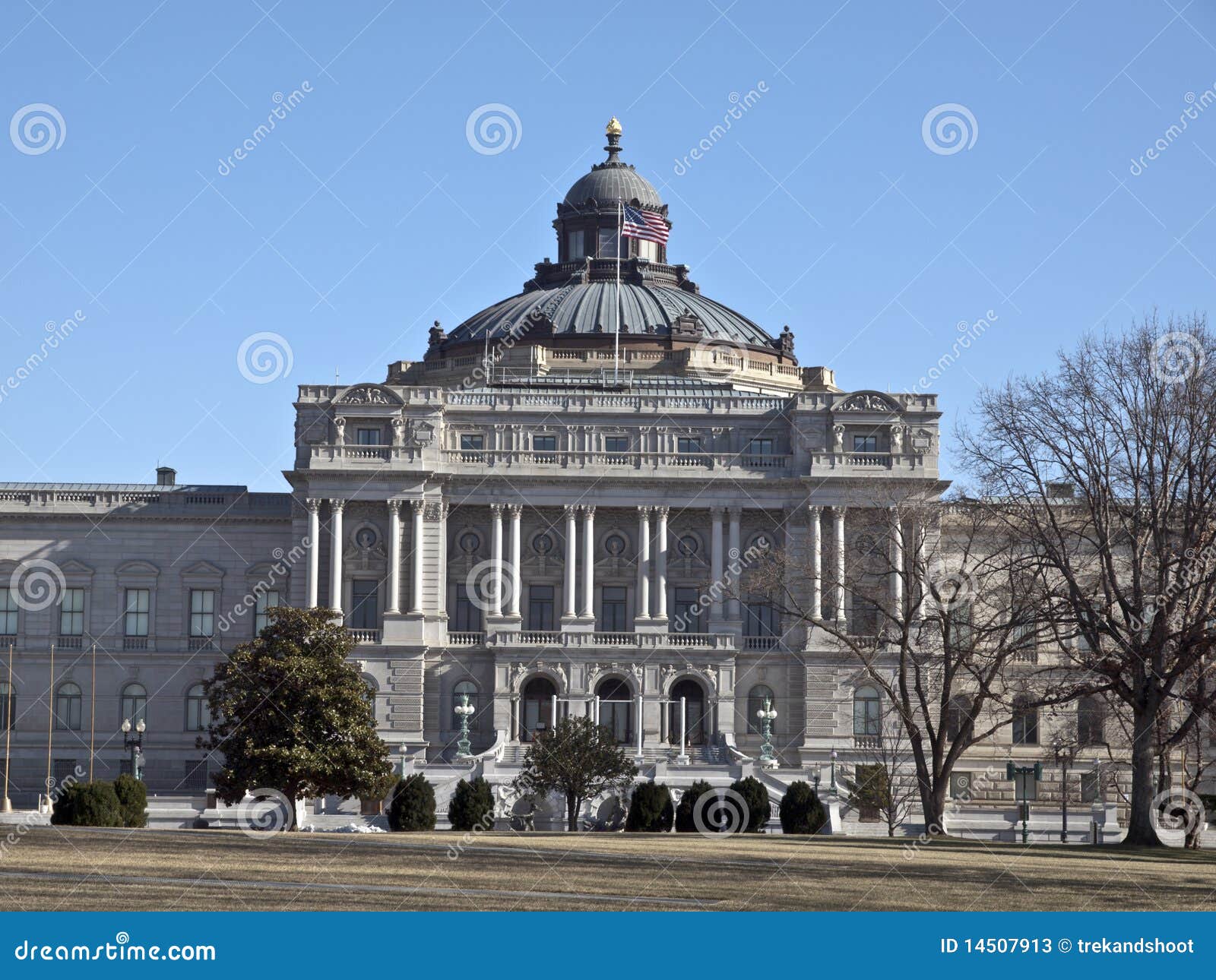 Front Facade Library of Congress Stock Image - Image of architecture ...