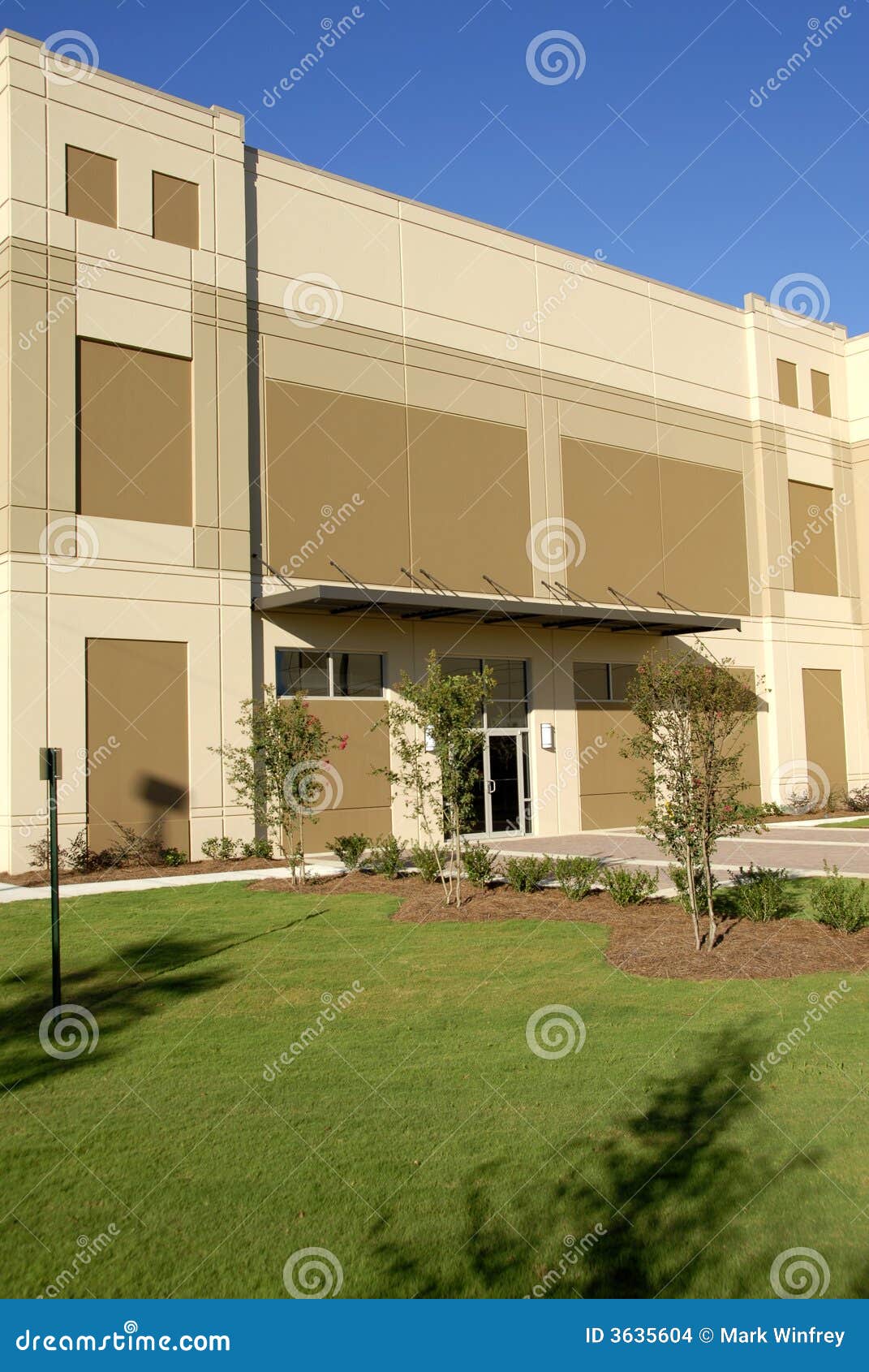 Front Facade of New Commercial Building Stock Photo - Image of corner ...