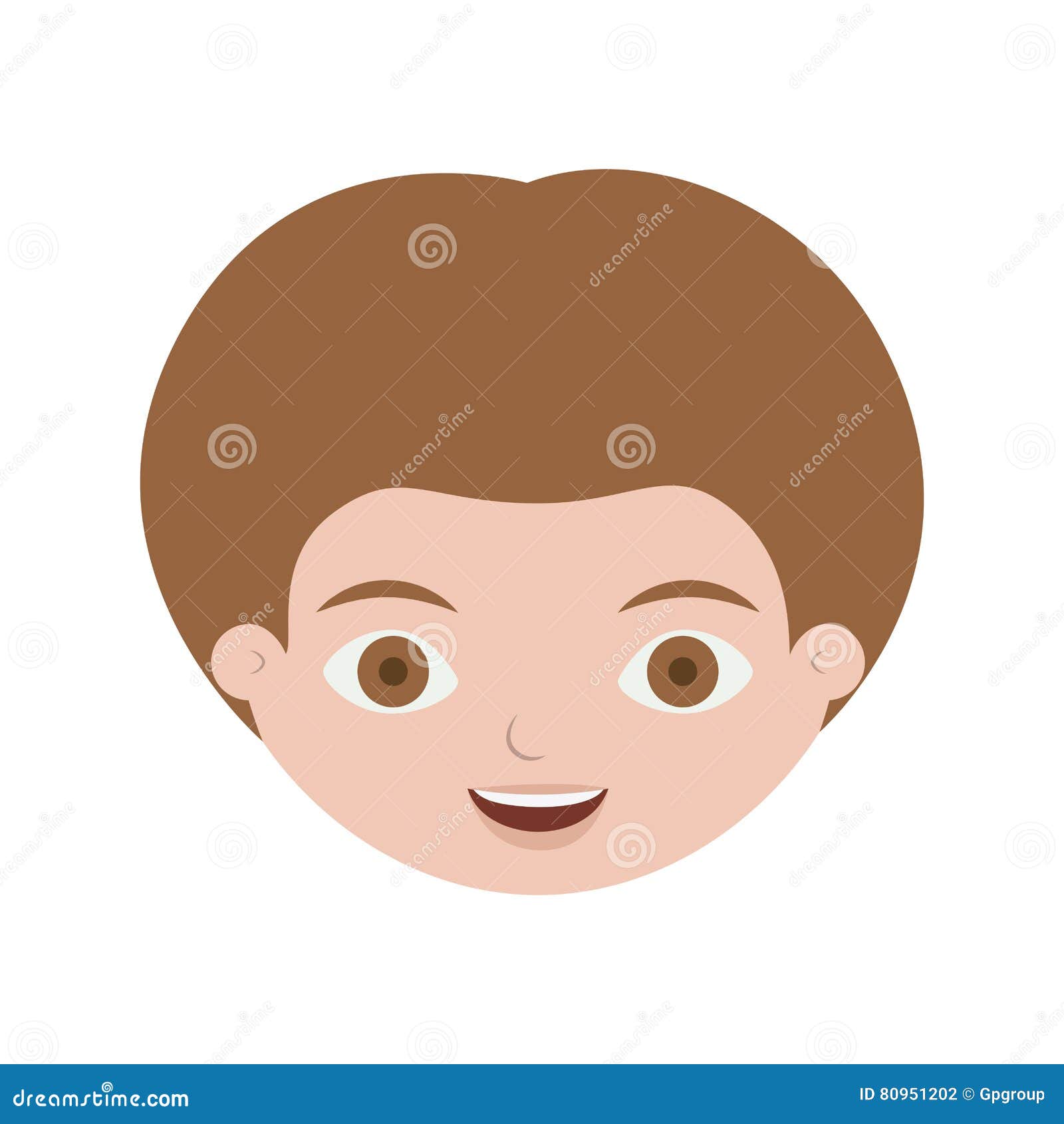 Front Face Child with Light Brown Hair Stock Vector - Illustration of ...