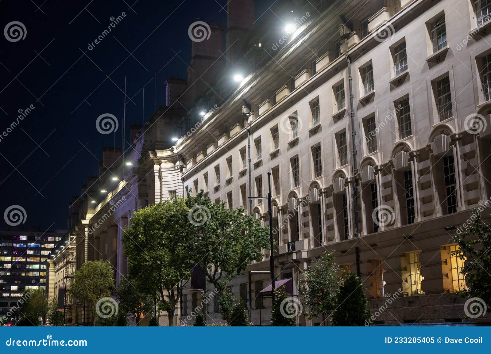 The Front Face of County Hall at Night Stock Image - Image of building ...