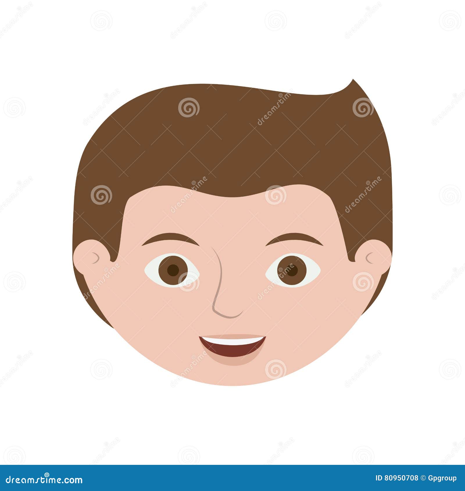 Front Face Guy Smiling with Hairstyle Stock Vector - Illustration of ...