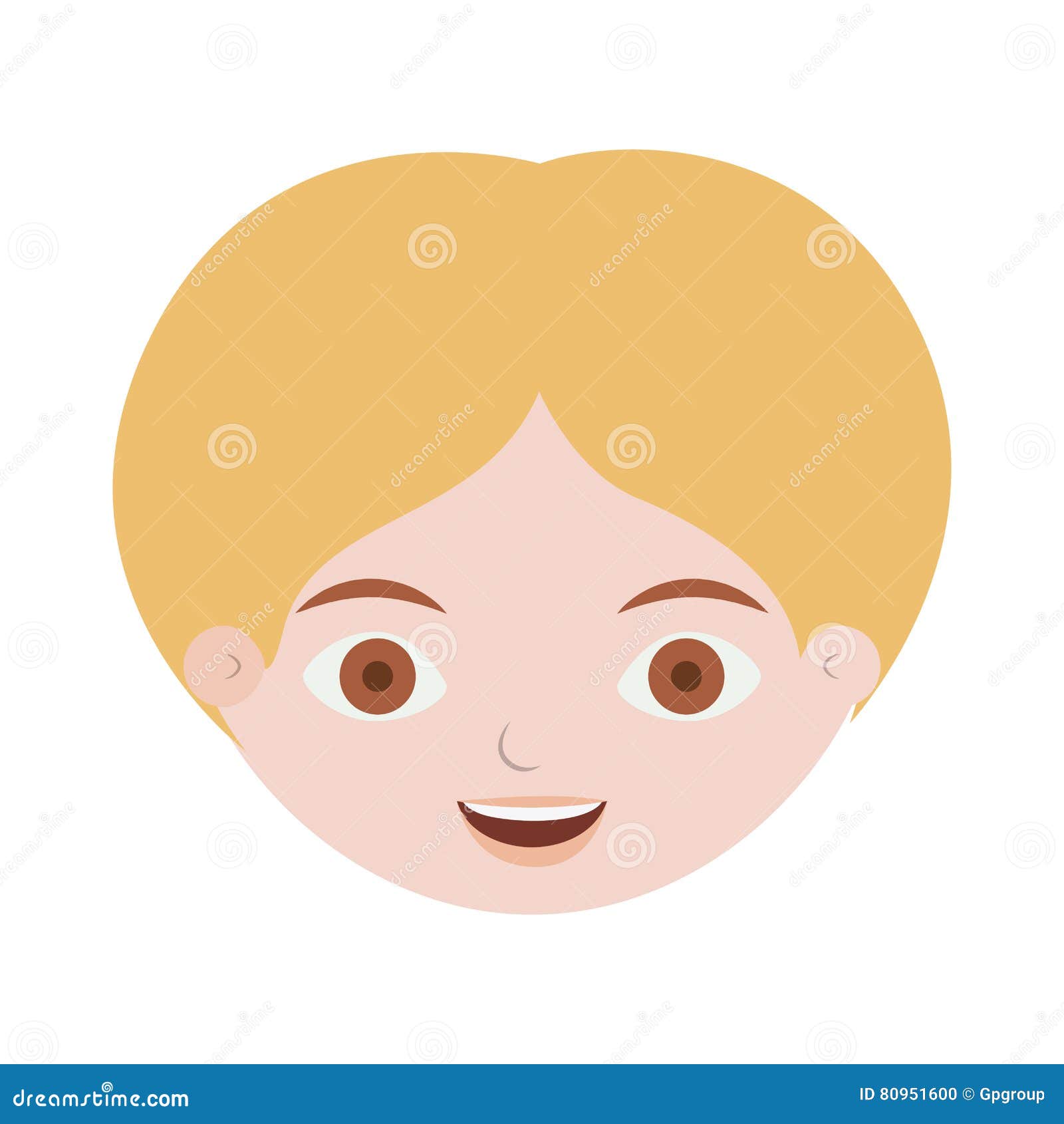 Front Face Man with Blond Hair Stock Vector - Illustration of ...
