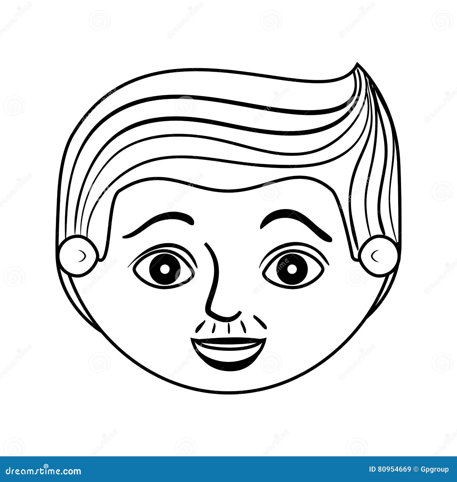 Front Face Man with Mustache Stock Vector - Illustration of person ...