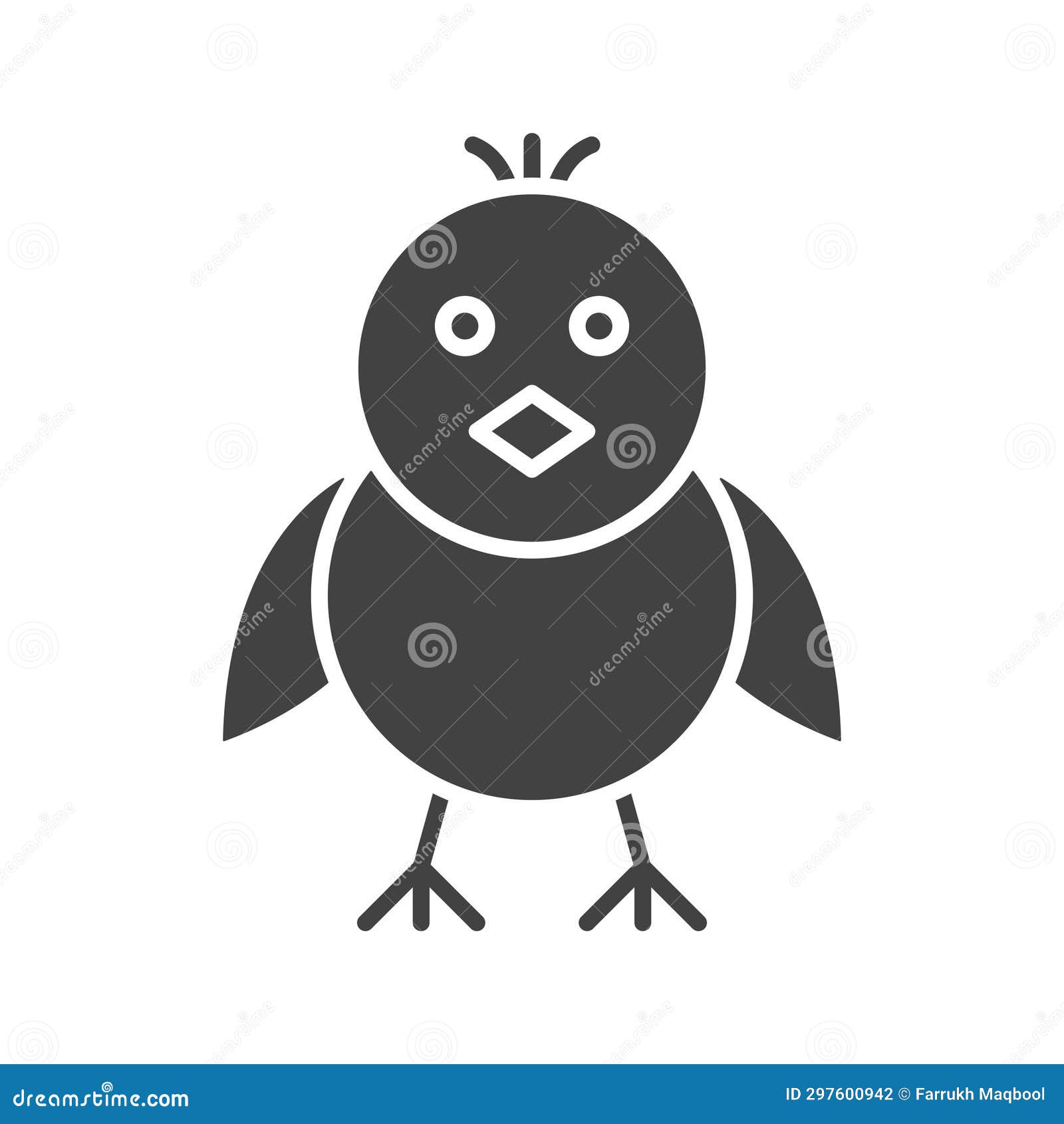 Front-Facing Baby Chick Icon Vector Image. Stock Vector - Illustration ...