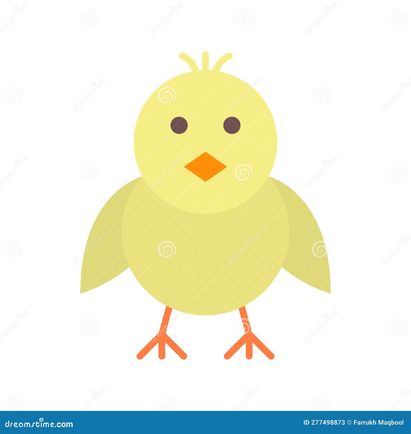Front-Facing Baby Chick Icon Vector Image. Stock Vector - Illustration ...