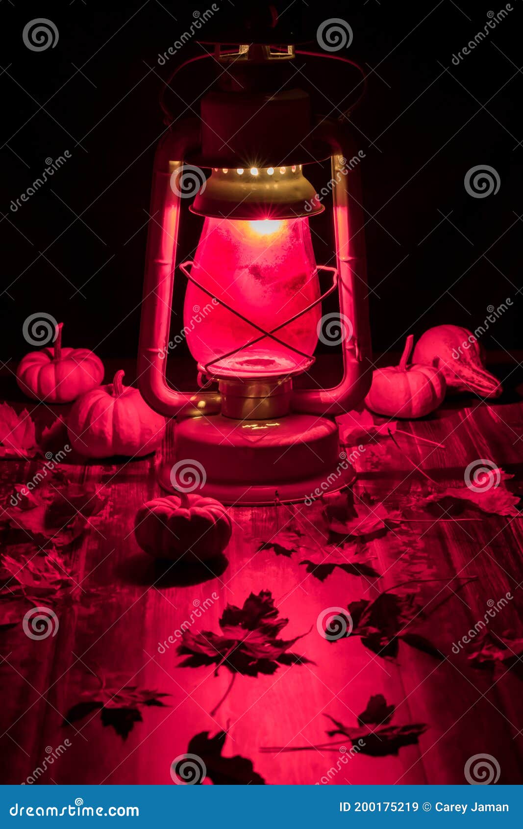 Front Facing View of a Red Glowing Lantern, Against a Black Background ...