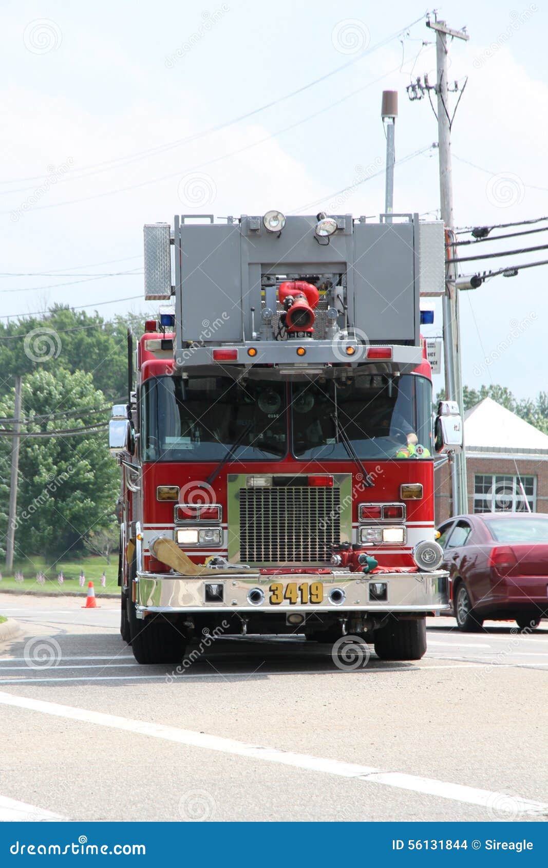 Front of fire engine stock photo. Image of truck, large - 56131844