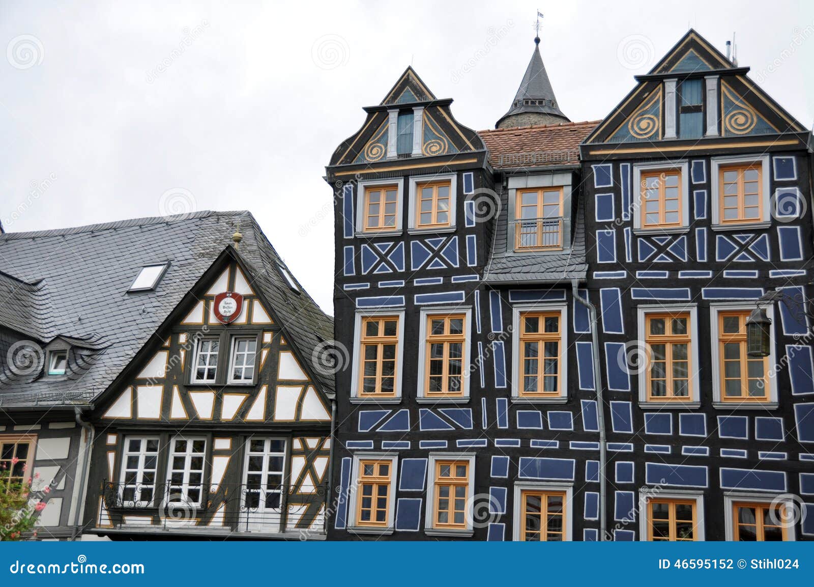 Front Gables of Half-timbered Houses in Germany Stock Photo - Image of ...