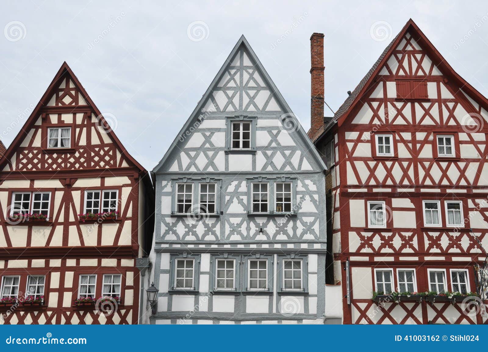 Front Gables of Half-timbered Houses in Germany Stock Photo - Image of ...