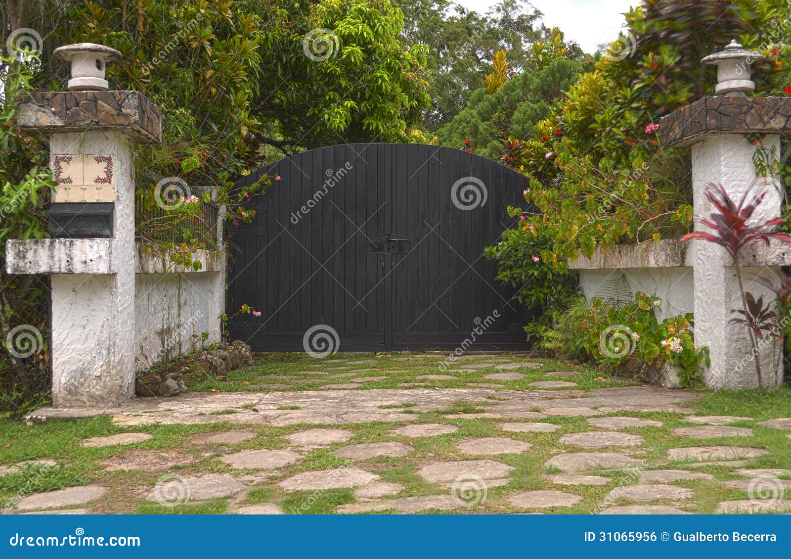 Front Gate stock photo. Image of home, rural, road, house - 31065956