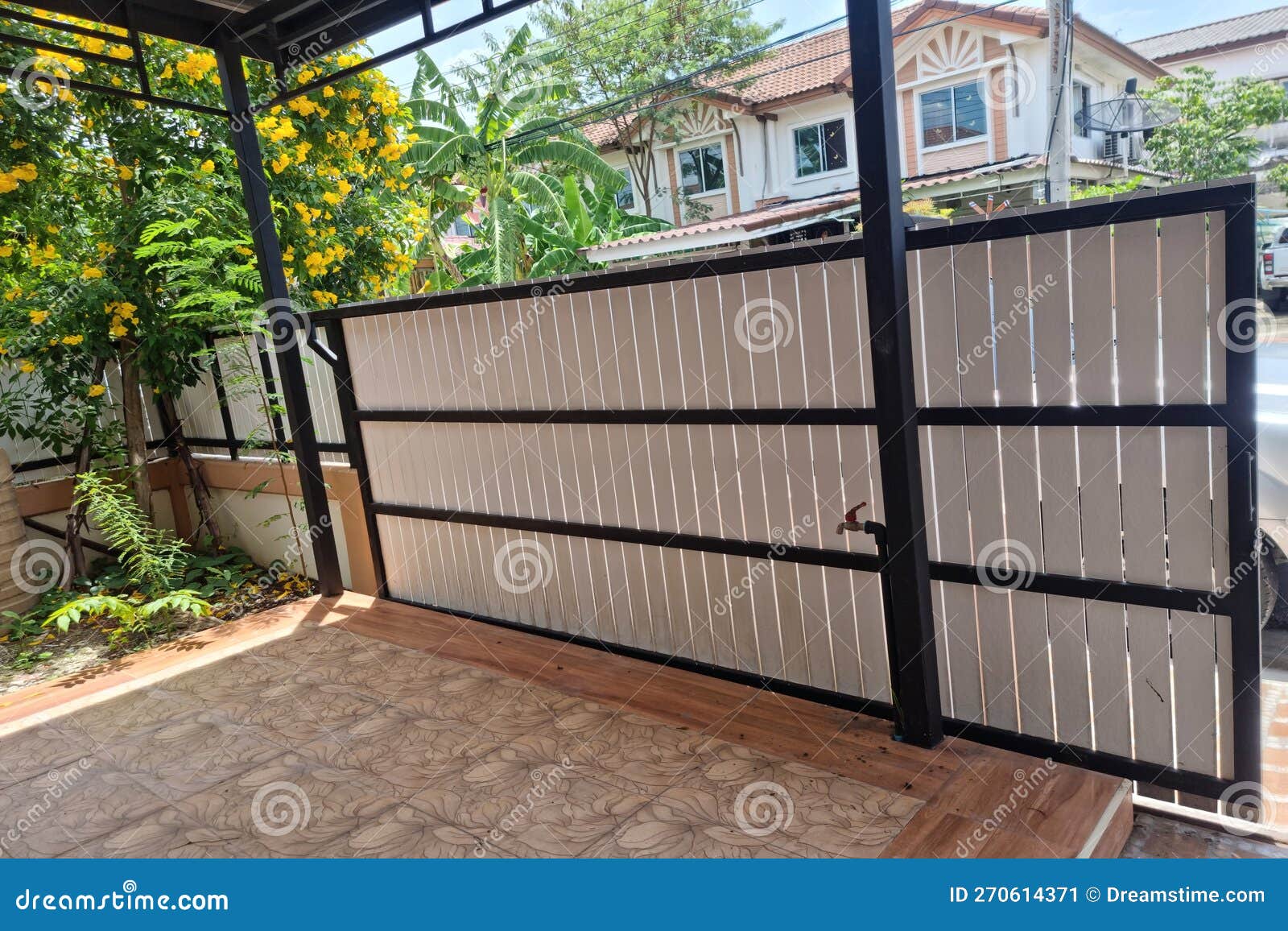 Front Gate on Design Background Stock Image - Image of entry, natural ...
