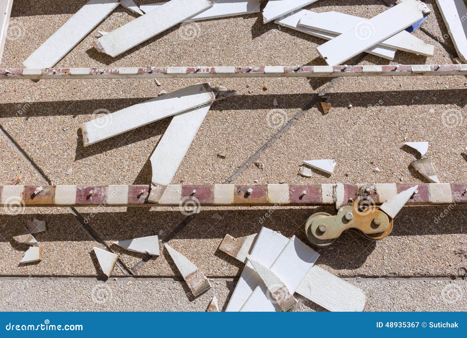 Front Gate Sliding Door Broken Stock Image - Image of damage, breakable ...