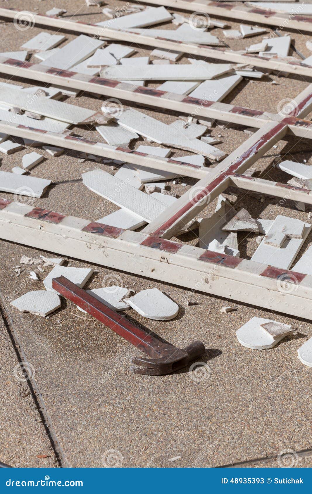 Front Gate Sliding Door Broken Stock Image - Image of panel, neglected ...