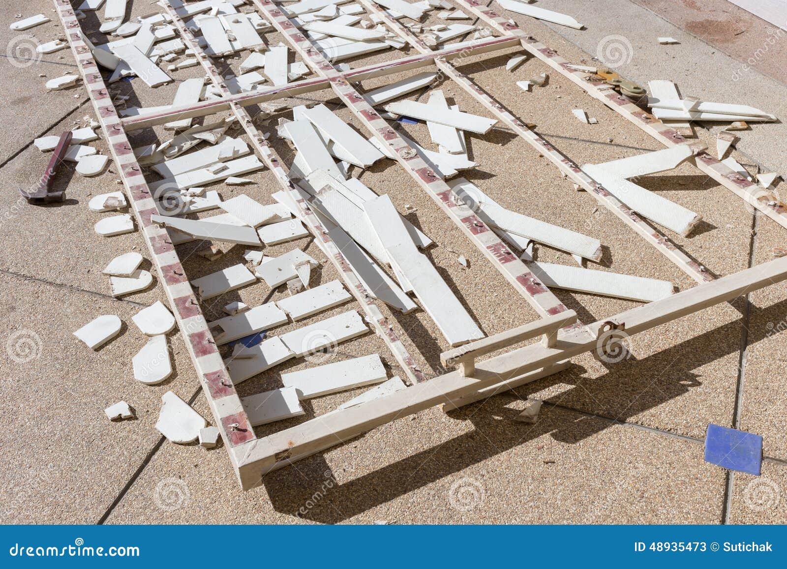 Front Gate Sliding Door Broken Stock Image - Image of picket, repair ...