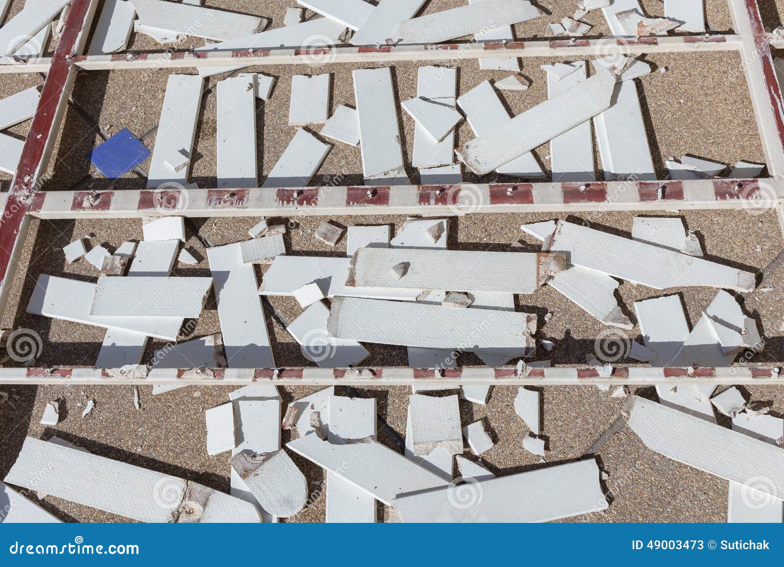 Front Gate Sliding Door Broken Stock Image - Image of panel, wood: 49003473