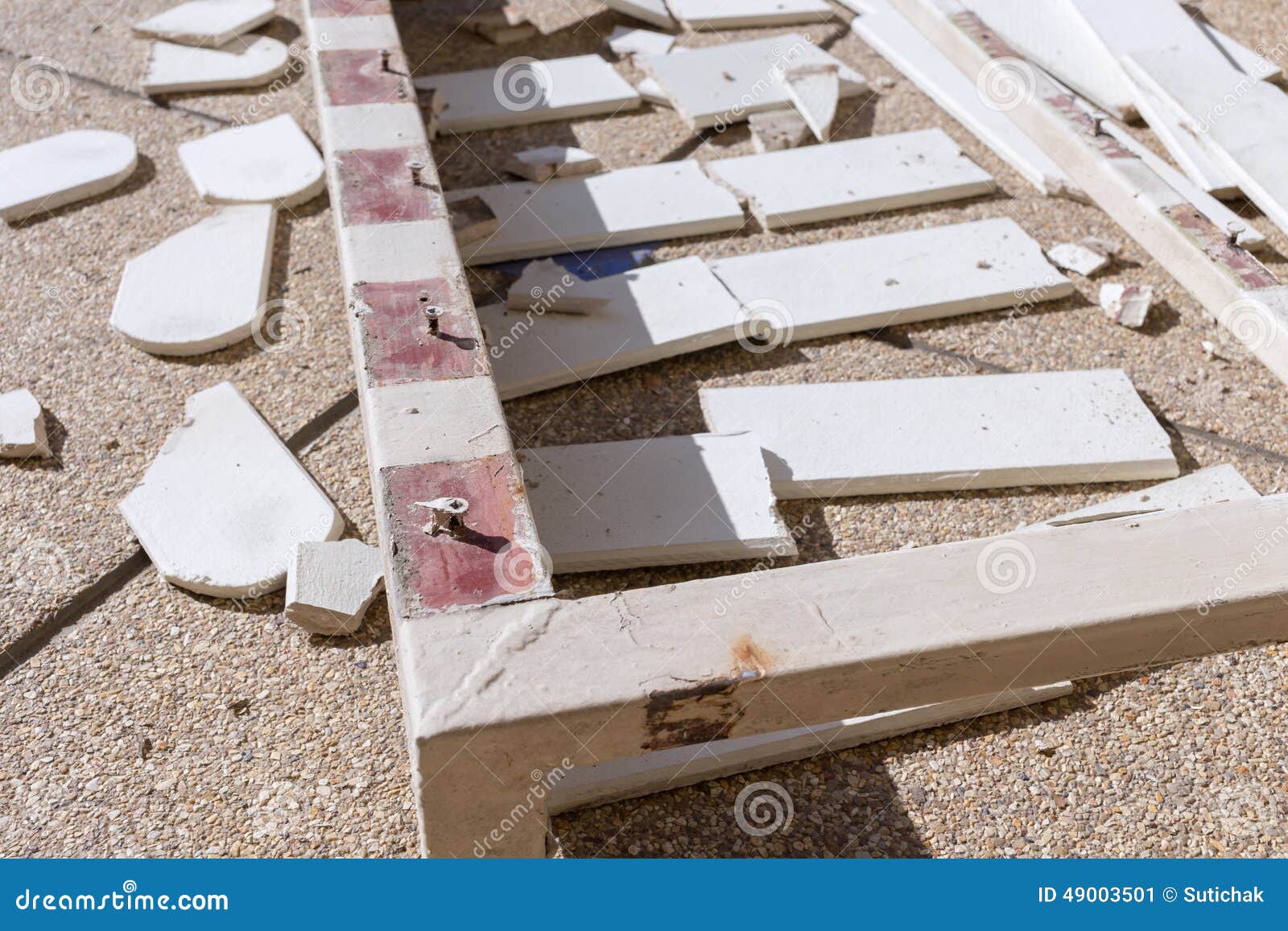 Front Gate Sliding Door Broken Stock Image - Image of door, crack: 49003501
