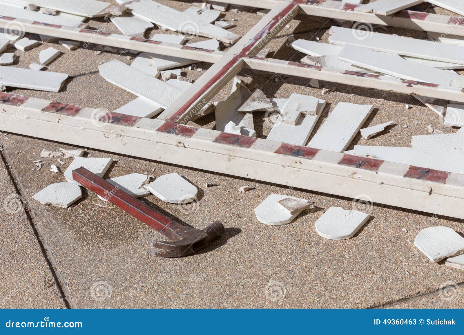Front Gate Sliding Door Broken Stock Image - Image of damage ...