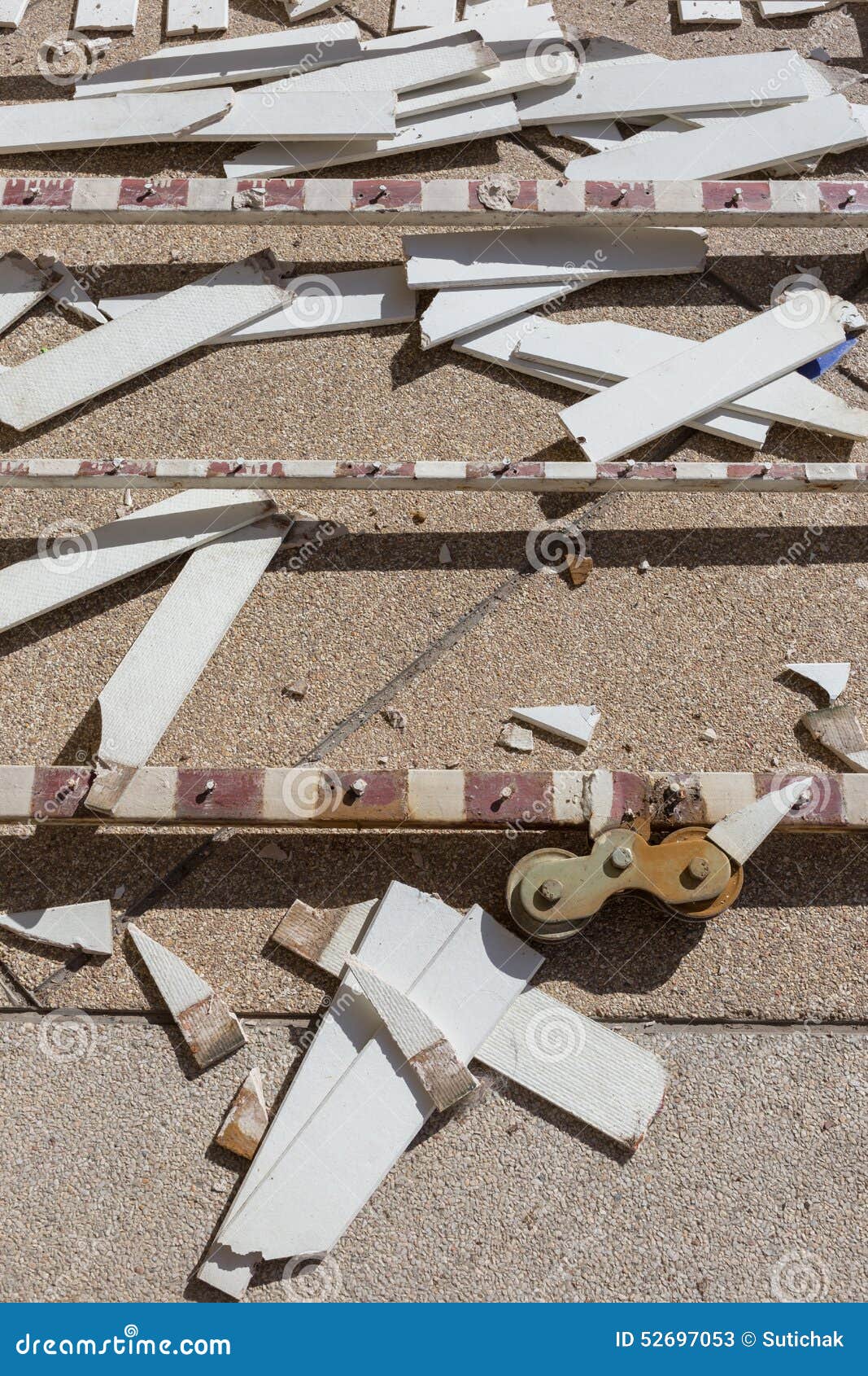 Front Gate Sliding Door Broken Stock Image - Image of broken, home ...