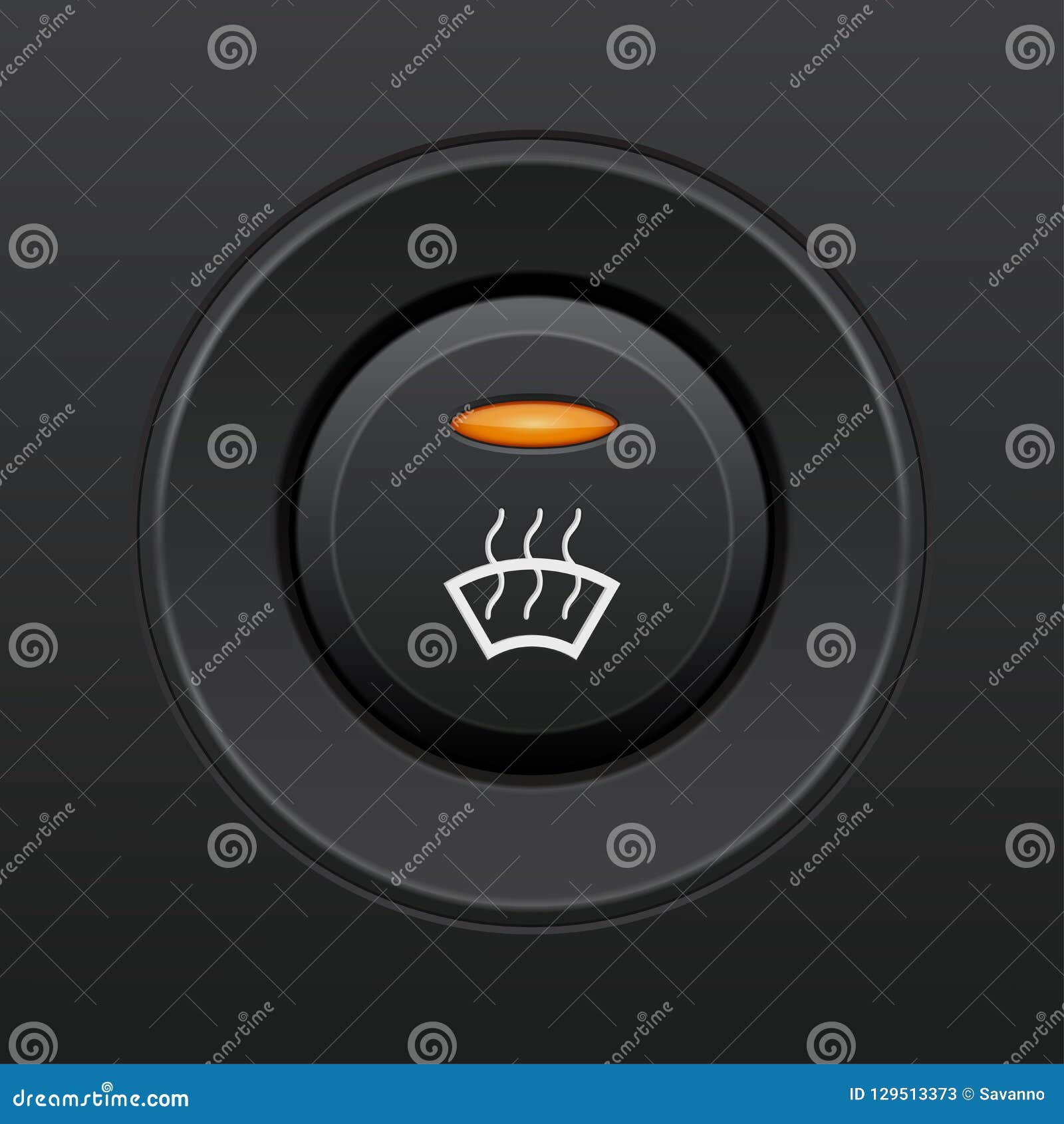 Front Glass Heating Button. Car Dashboard Black Element Stock Vector ...