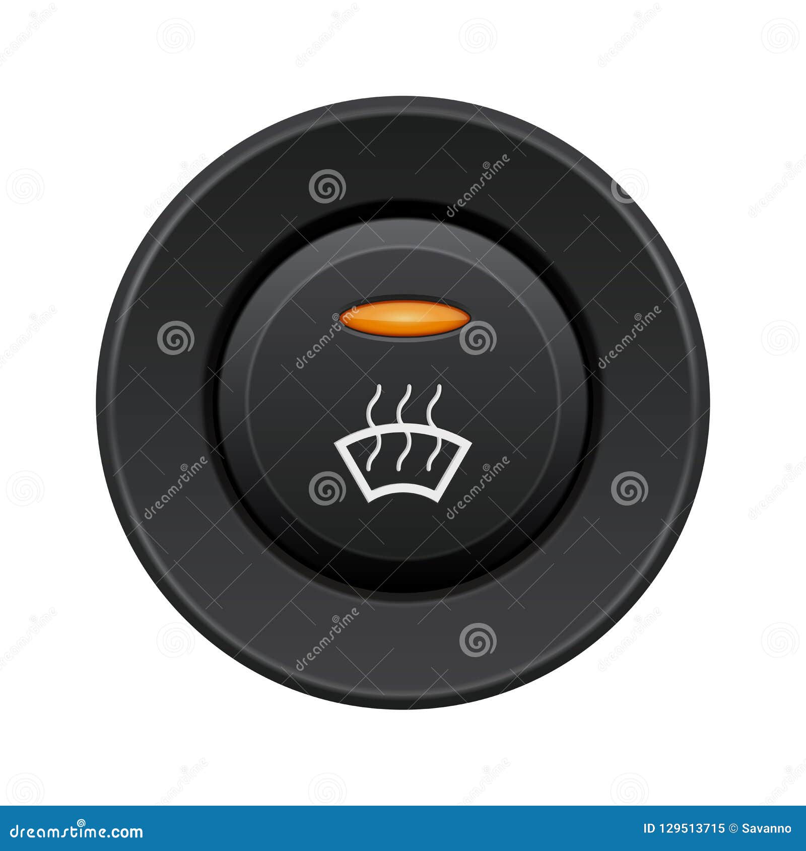 Front Glass Heating Button. Car Dashboard Element Stock Vector ...
