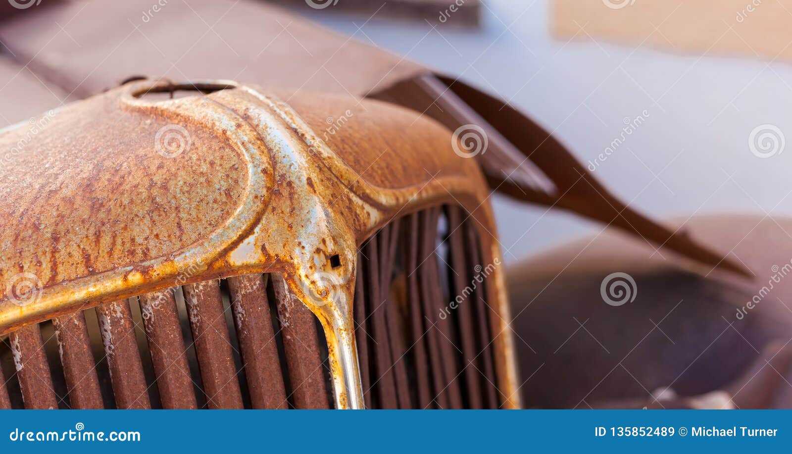 Front Grill of an Old Rusty Motor Car Stock Image - Image of aged ...