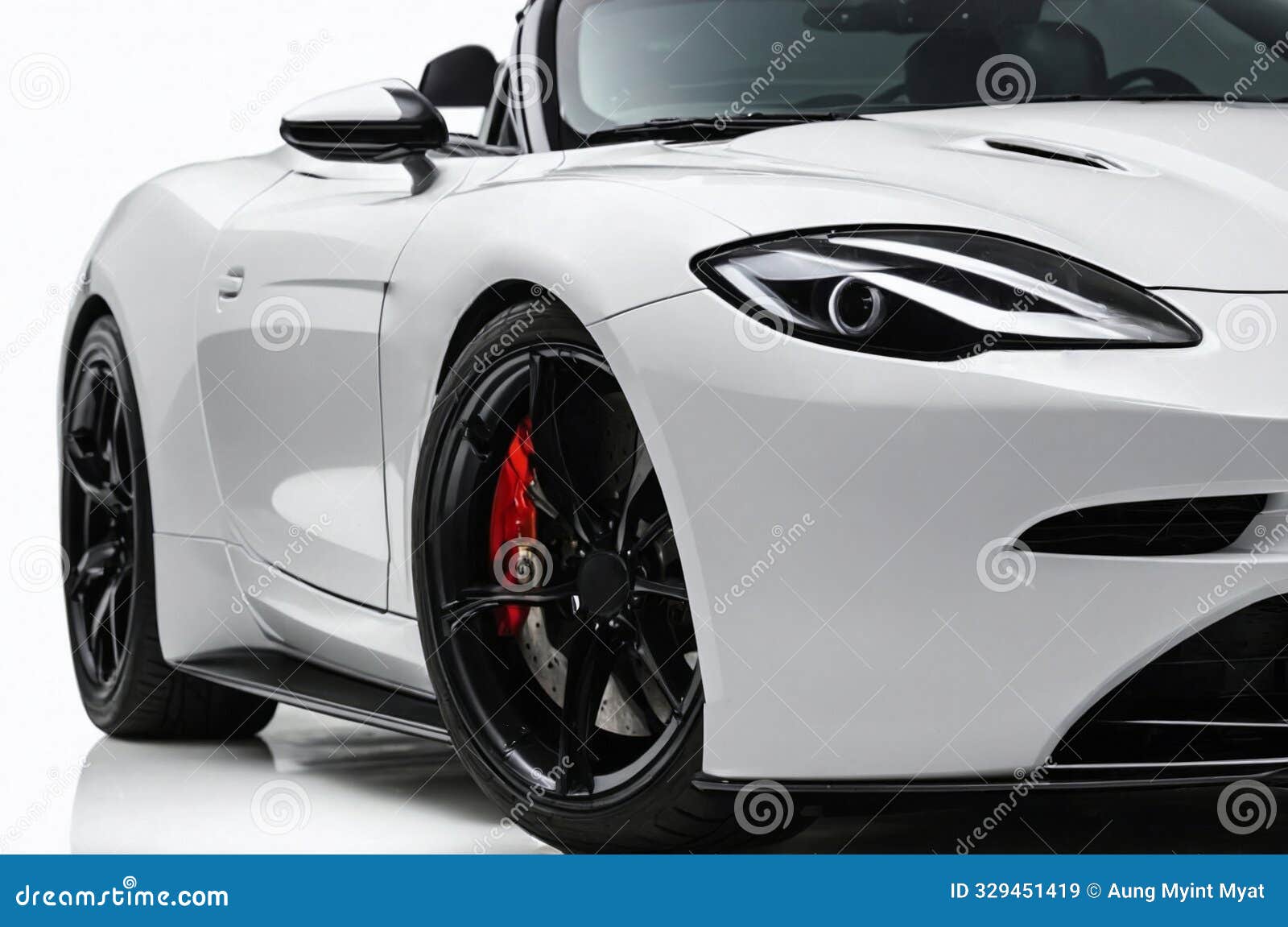 Front Half Side View of Sport Car Stock Illustration - Illustration of ...