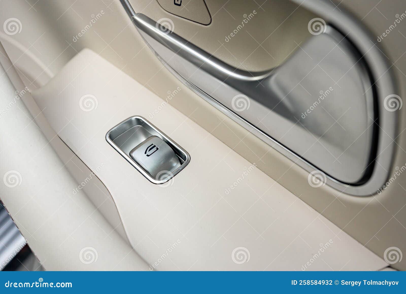 Front Handle Door Panel with Buttons of a Luxury Car Stock Photo ...