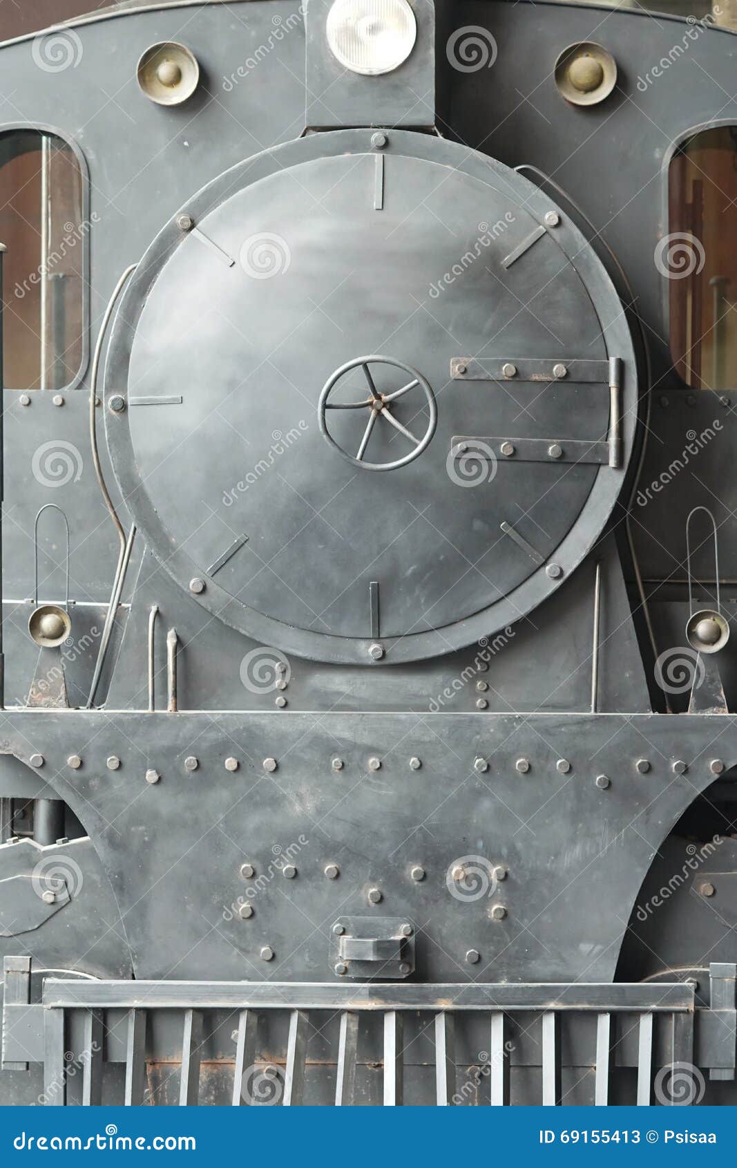 Front Head of Old Vintage Black Train Stock Image - Image of engine ...