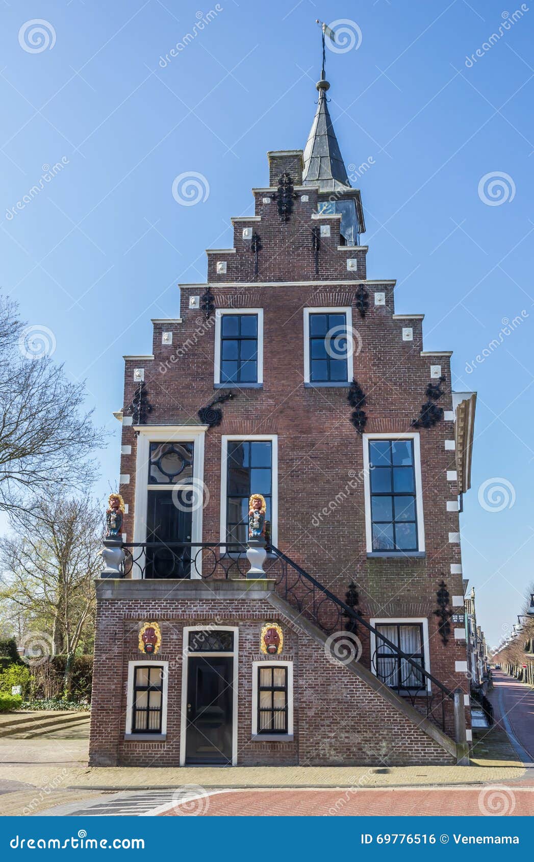 Front of the Historical Town Hall in Balk Stock Photo - Image of town ...
