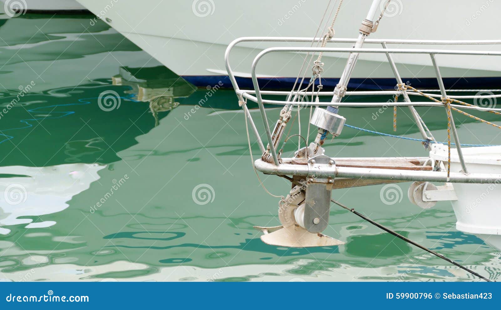 Front hull of sailboat stock photo. Image of rigging - 59900796