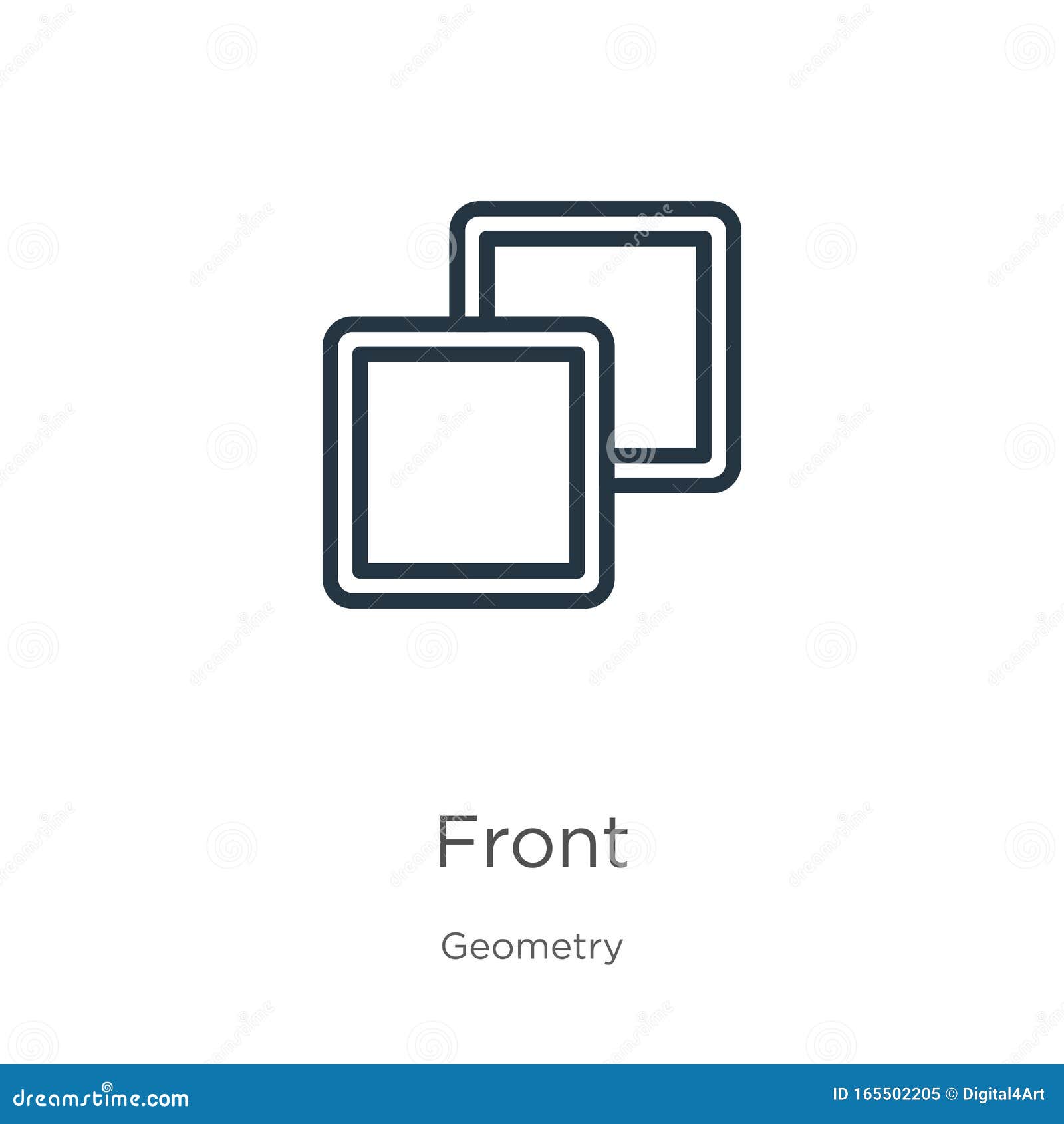 Front Icon. Thin Linear Front Outline Icon Isolated On White Background ...